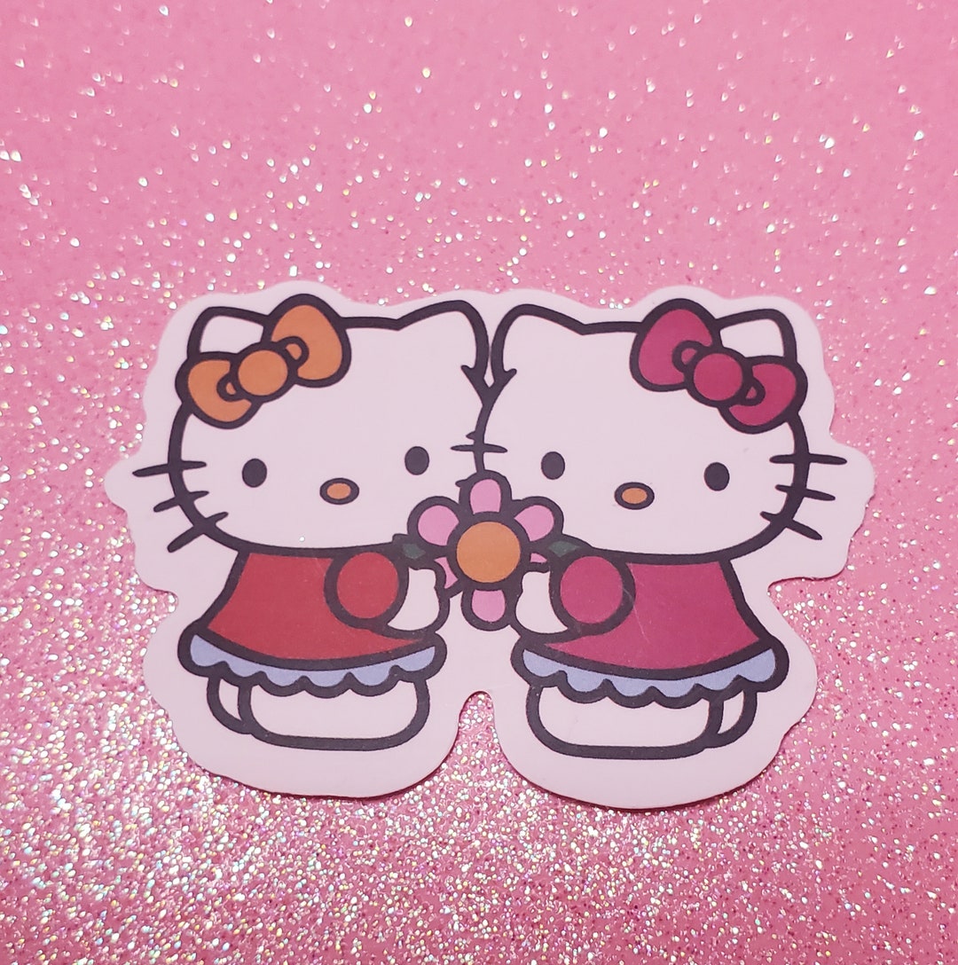 Hello Kitty With Twin Sticker - Etsy