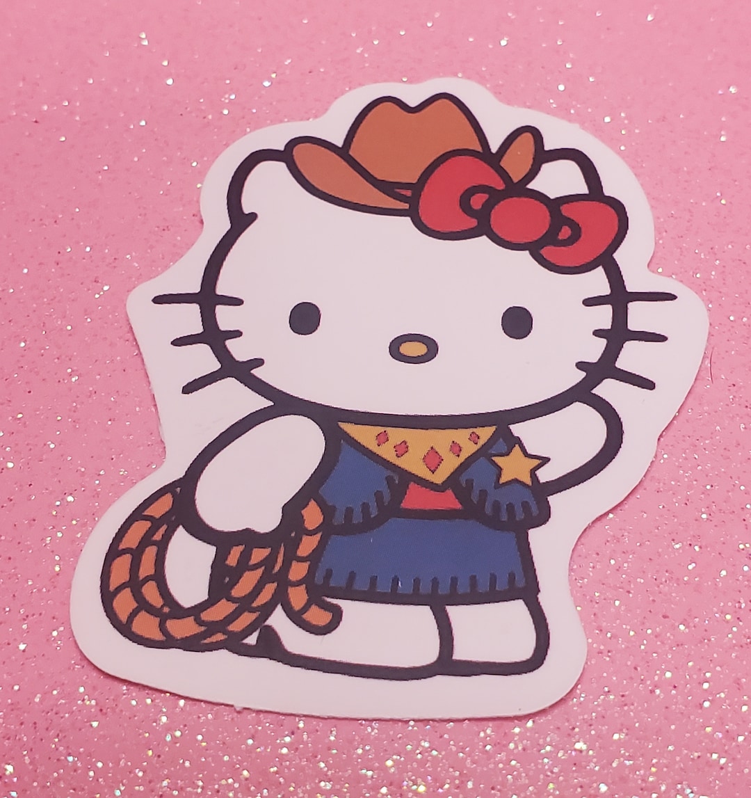 Cowgirl Hello Kitty Sticker - Etsy Australia
