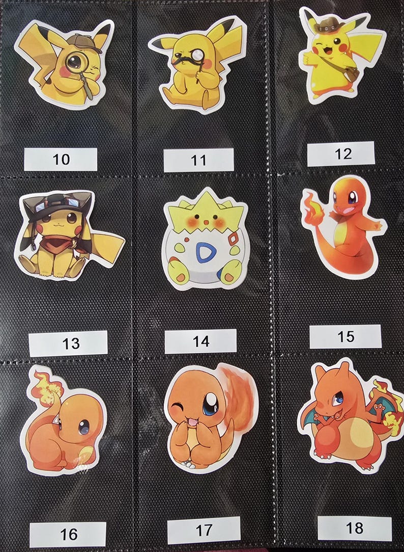 Poké Mon Stickers (you Choose) Free Shipping - Etsy