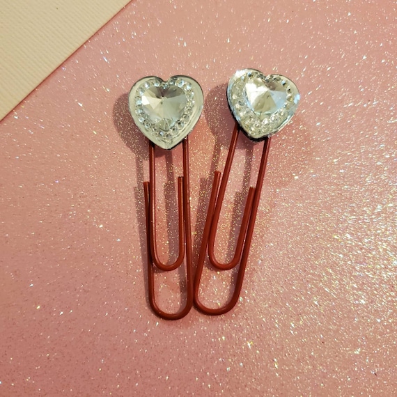 Set of 2 Beautiful Heart Paper Clips - Etsy