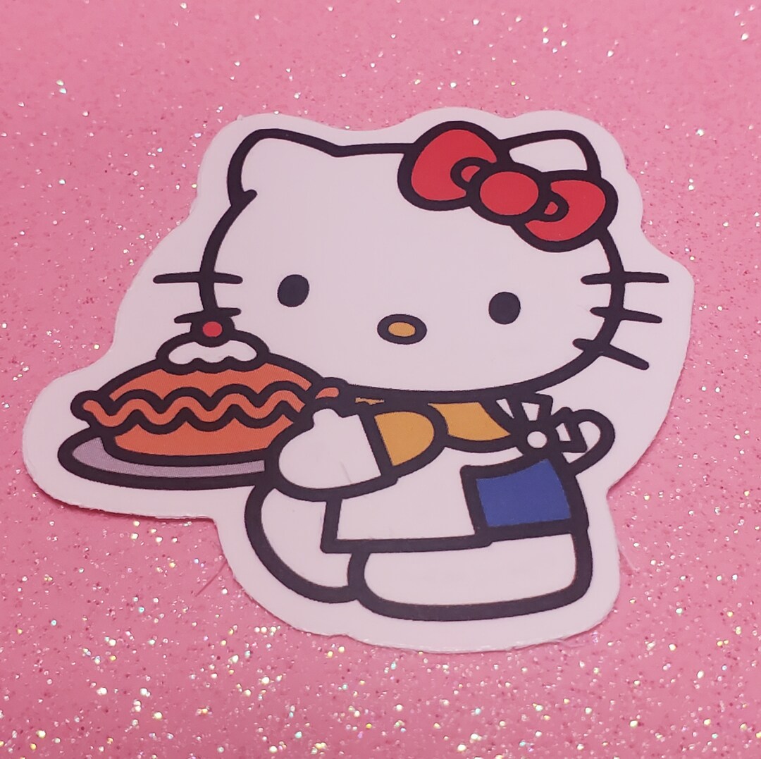 Hello Kitty With Pie Sticker - Etsy