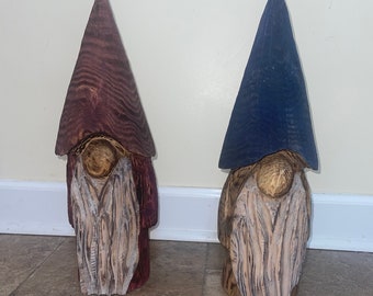 Hand Carved Gnomes | Etsy
