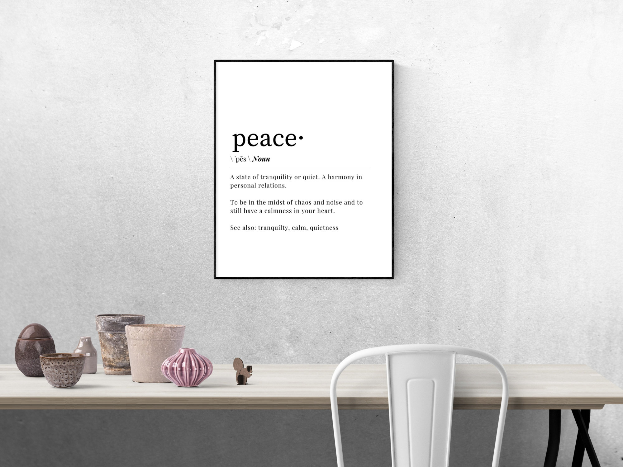 Printable Digital Wall Art PEACE Definition Print Quote Wall Art US ...