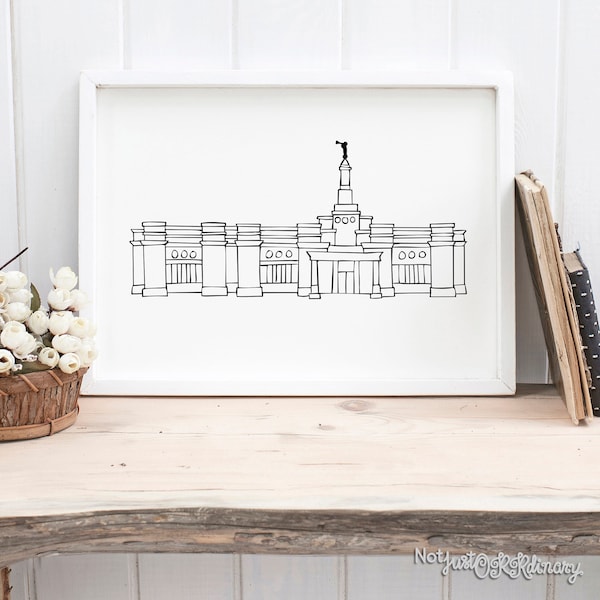 Spokane Temple Line Art - Etsy