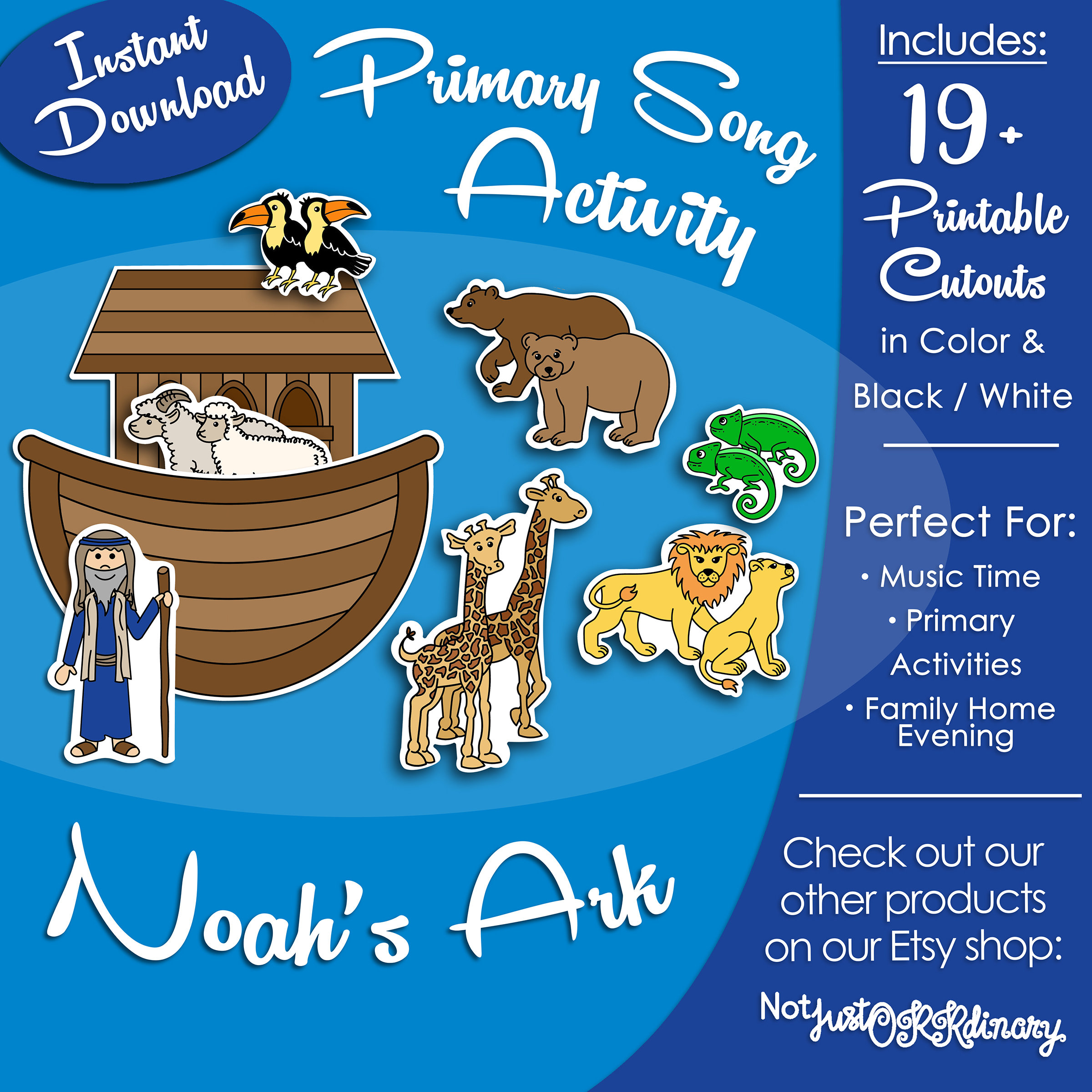 Noah's Ark Game, Bible LDS Primary Singing Time Activity (printable ...
