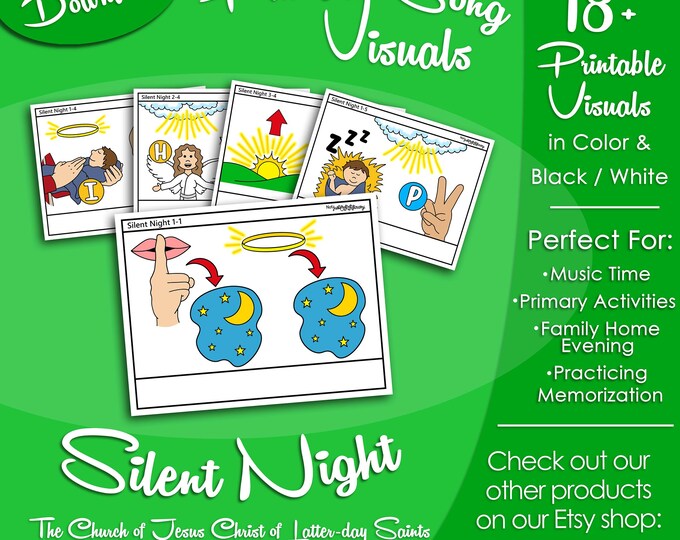 Silent Night Flip Chart Visual Aids Singing Time Teach Primary Song ...