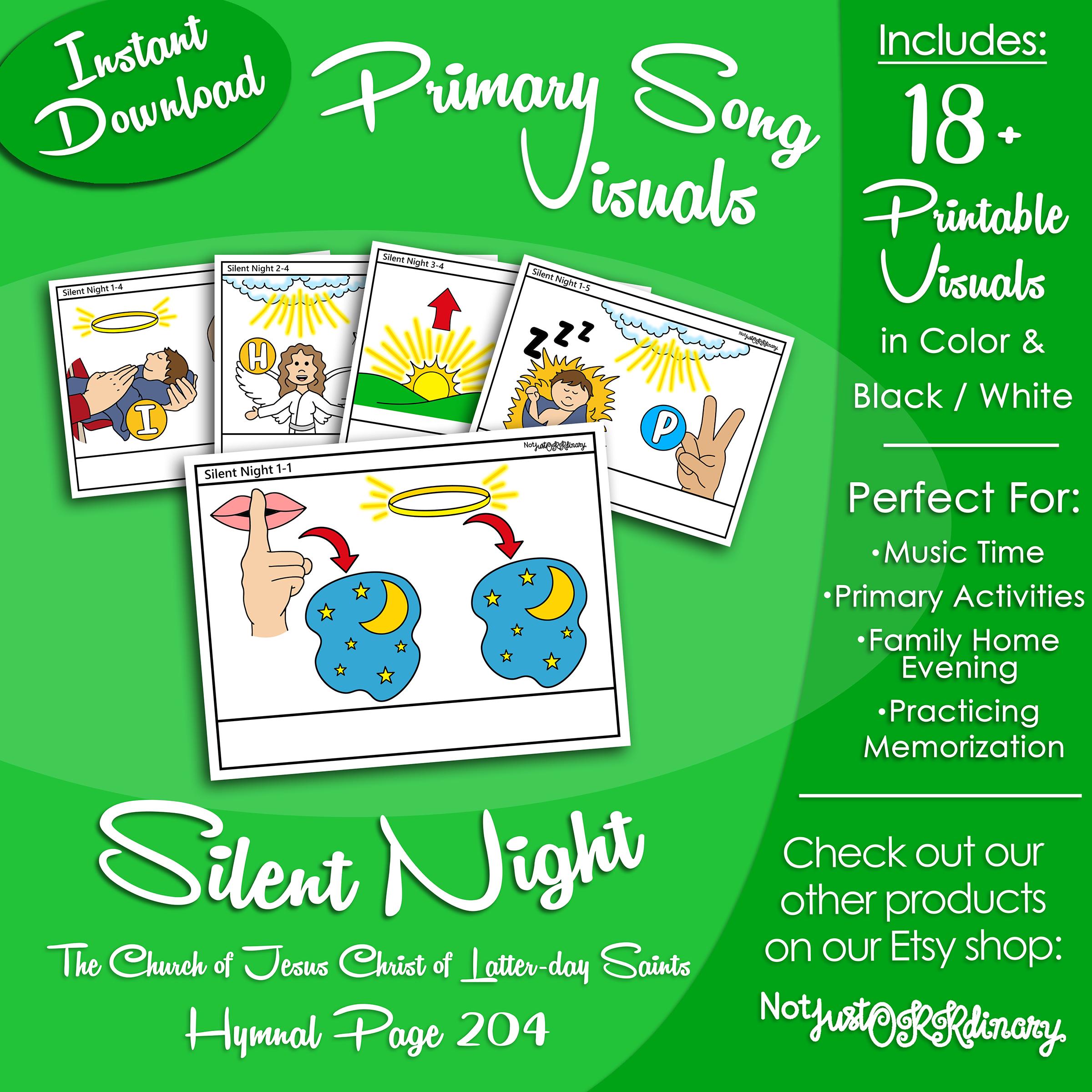 Silent Night Song Visuals, Latter-day Saint LDS Primary Singing Time ...