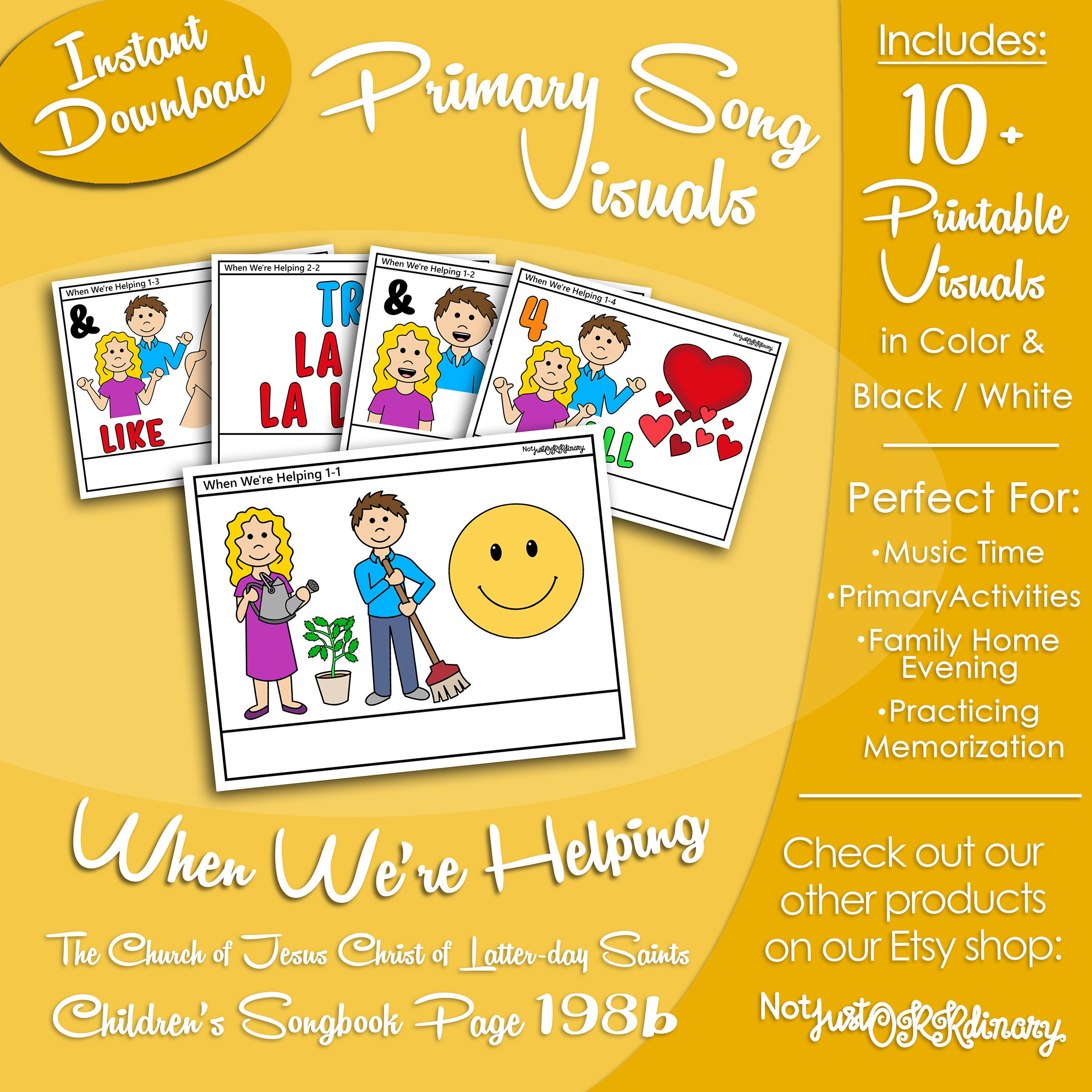 When We're Helping Song Visuals, Latter-day Saint LDS Primary Singing ...