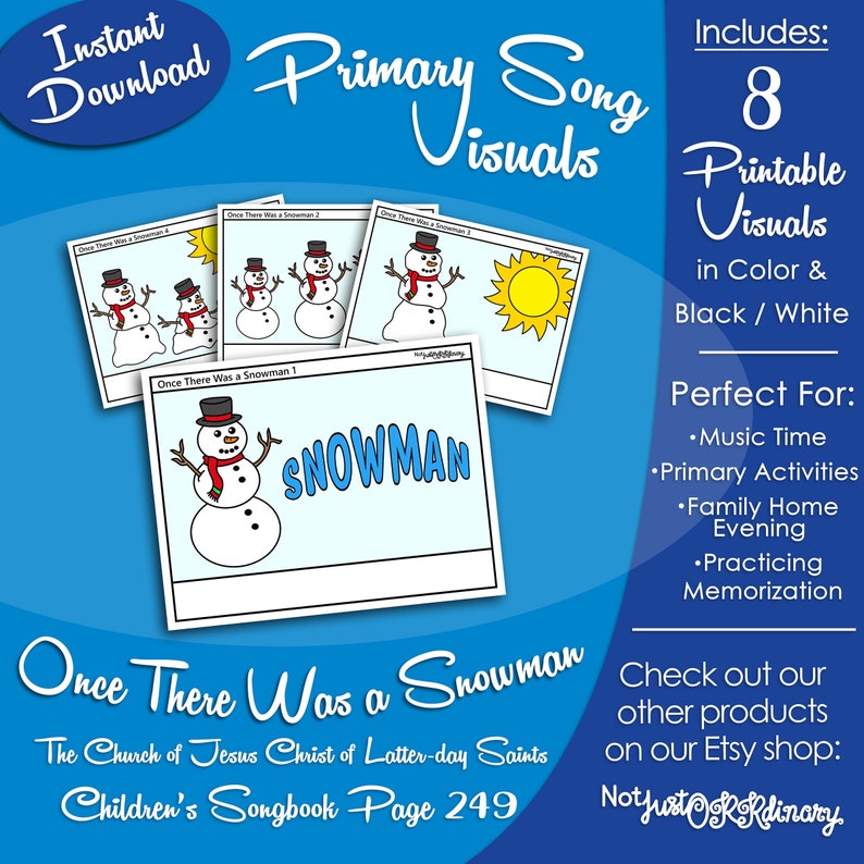 Once There Was a Snowman Song, Latter-day Saint LDS Primary Singing ...