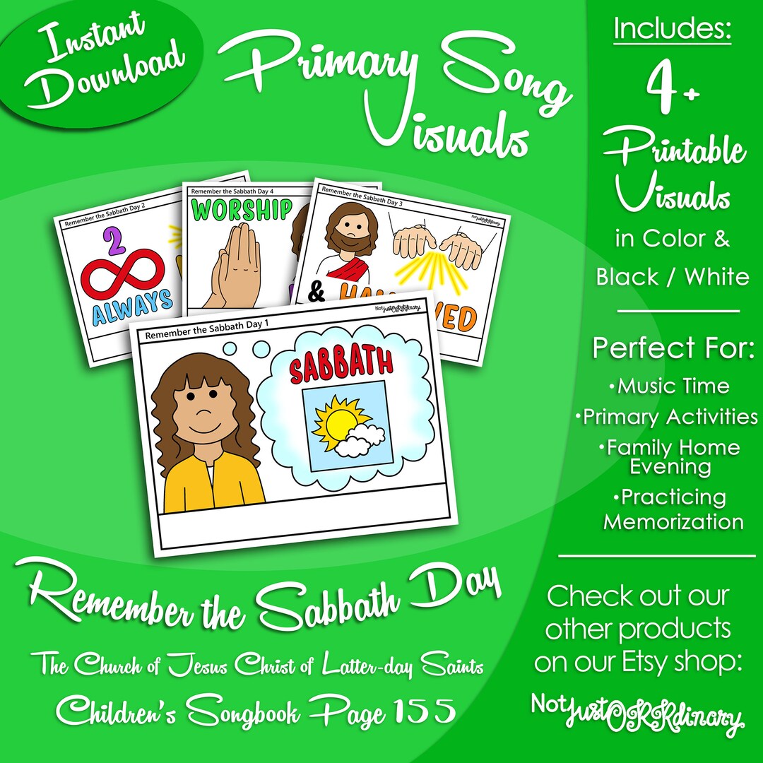 Remember the Sabbath Day Song Visuals, Latter-day Saint LDS Primary ...