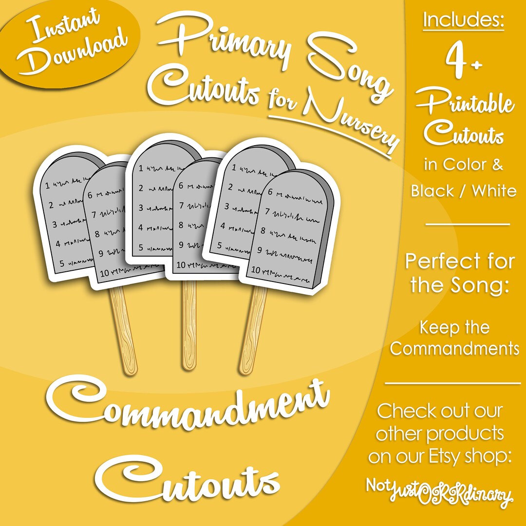 Commandment Cutouts, LDS Nursery Singing Time- for 'keep the ...
