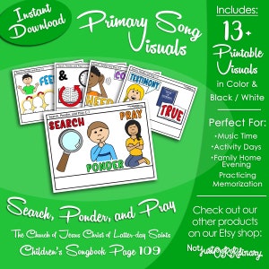 Search, Ponder, and Pray Song Visuals, Latter-day Saint LDS Primary ...