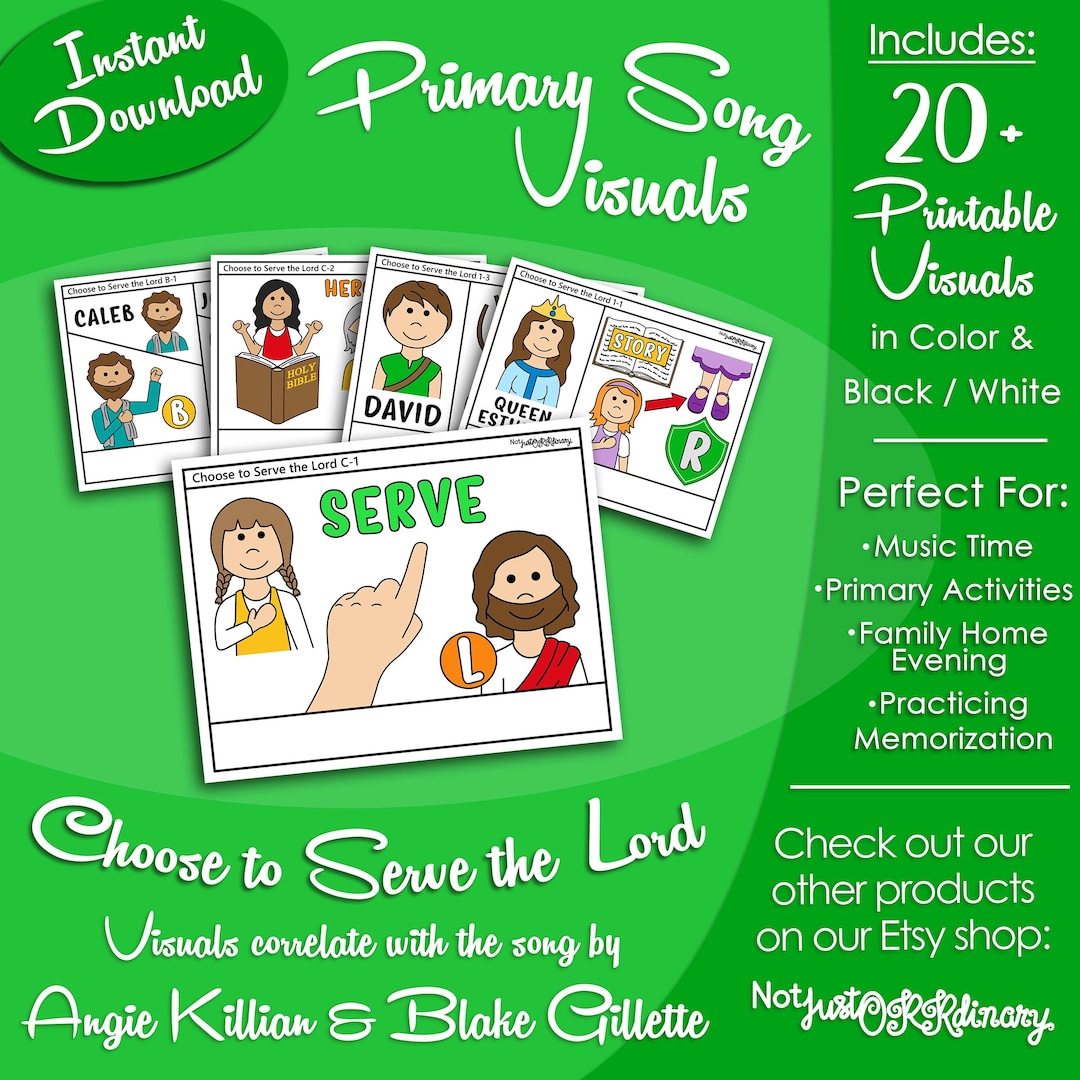 Choose to Serve the Lord Song Visuals, Angie Killian, LDS Primary ...