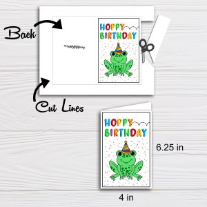 Birthday Printable Greeting Card, Frog, Digital, Instant Download, Full ...
