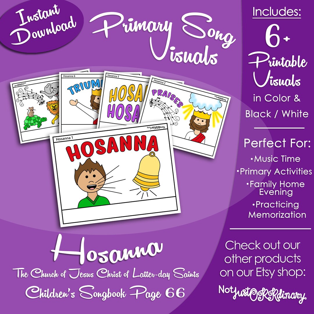 Hosanna Song Visuals, LDS Primary Singing Time Pictures (printable ...