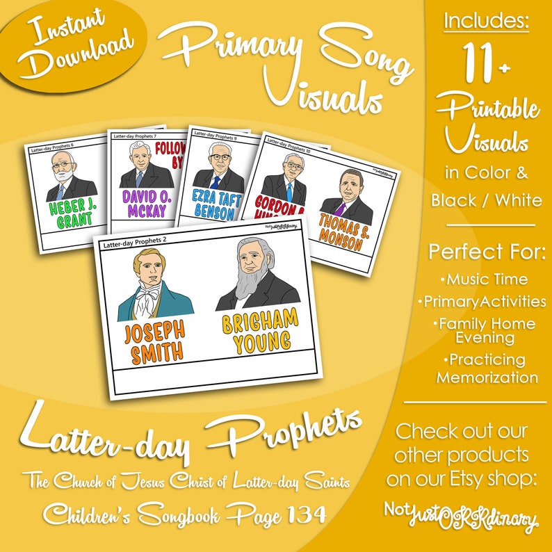 Latter-day Prophets Song Visuals, Latter-day Saint LDS Primary Singing ...