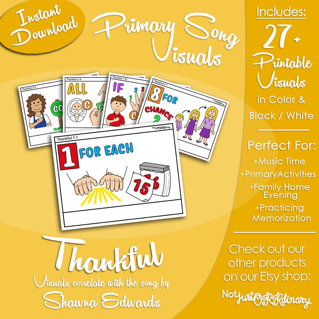 Thankful Song Visuals, Shawna Edwards, Latter-day Saint LDS Primary ...