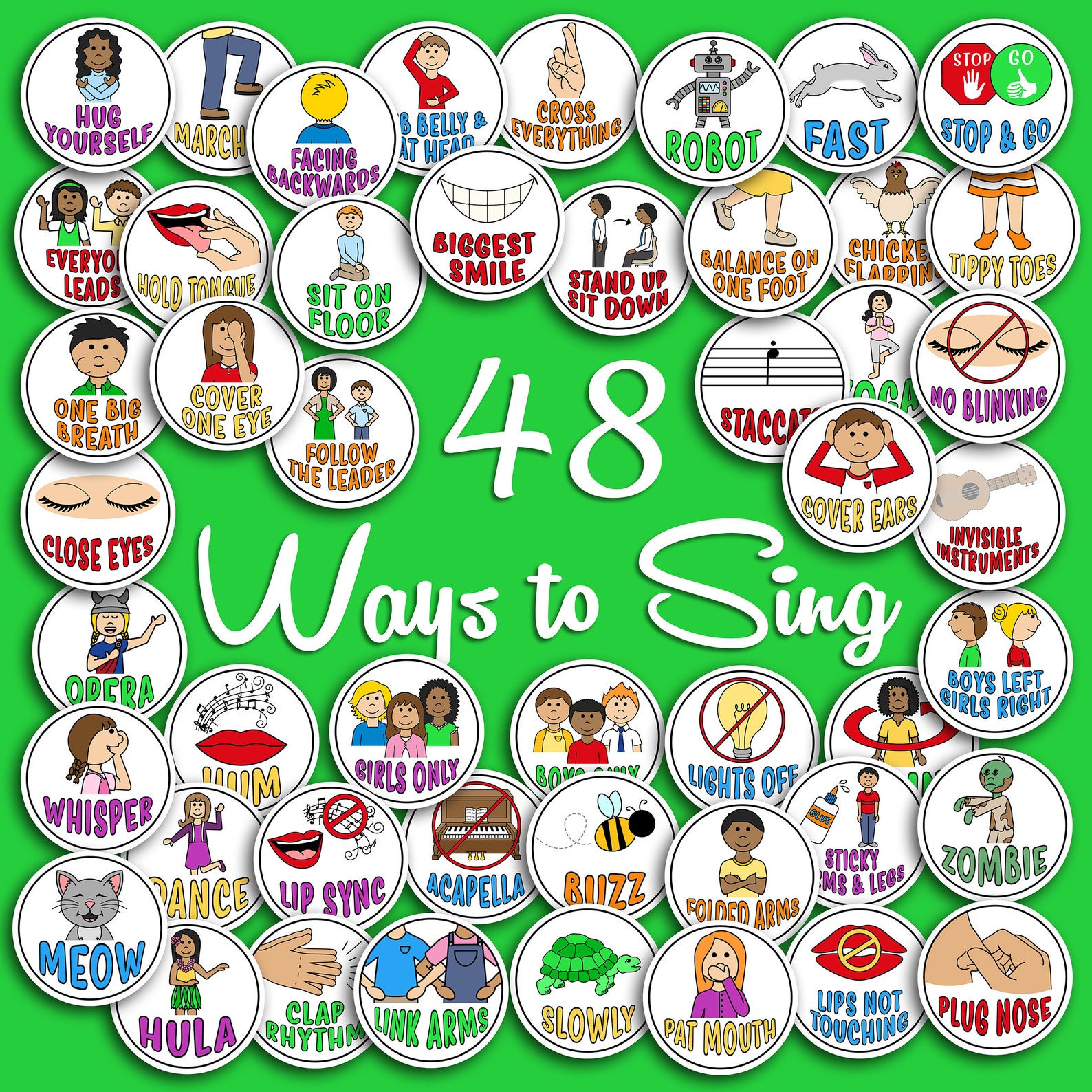 Ways to Sing Cards Latter-day Saint LDS Primary Singing Time - Etsy