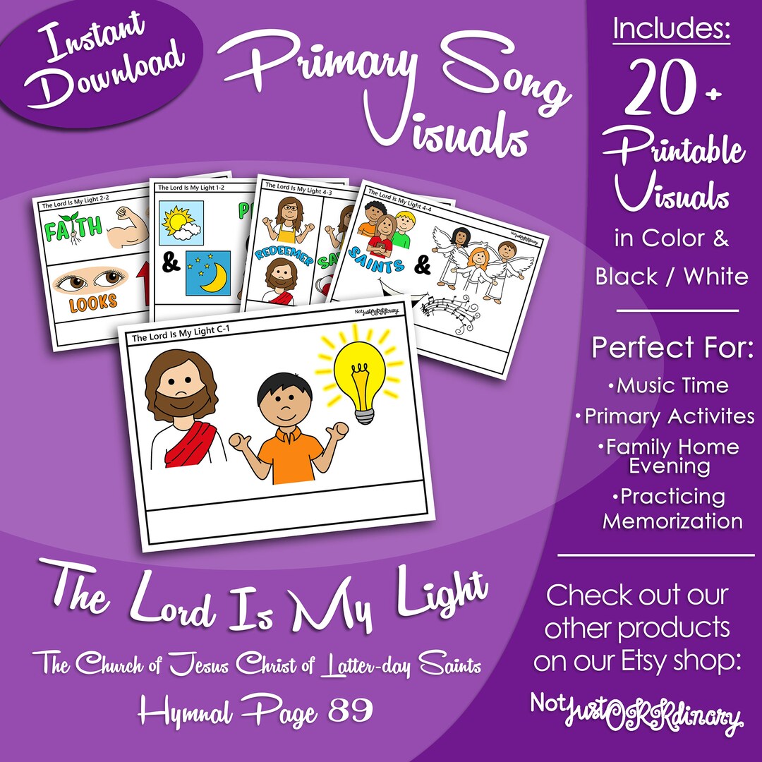 The Lord is My Light Song Visuals, LDS Primary Singing Time Pictures ...