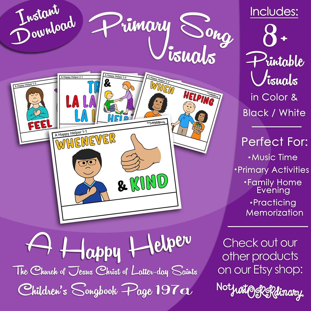 A Happy Helper Song Visuals, LDS Primary Singing Time Pictures ...