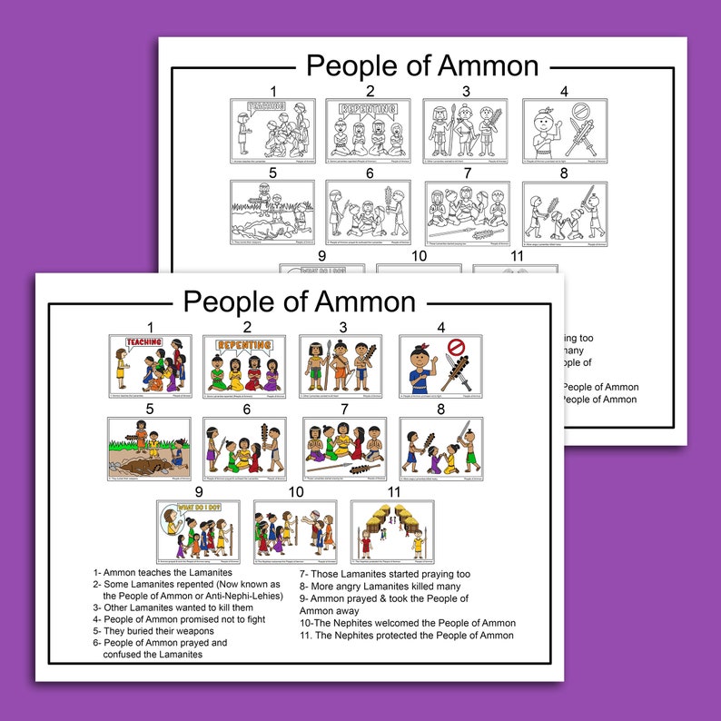 People of Ammon Story Cards, Anti-nephi-lehies, Latter-day Saint LDS ...