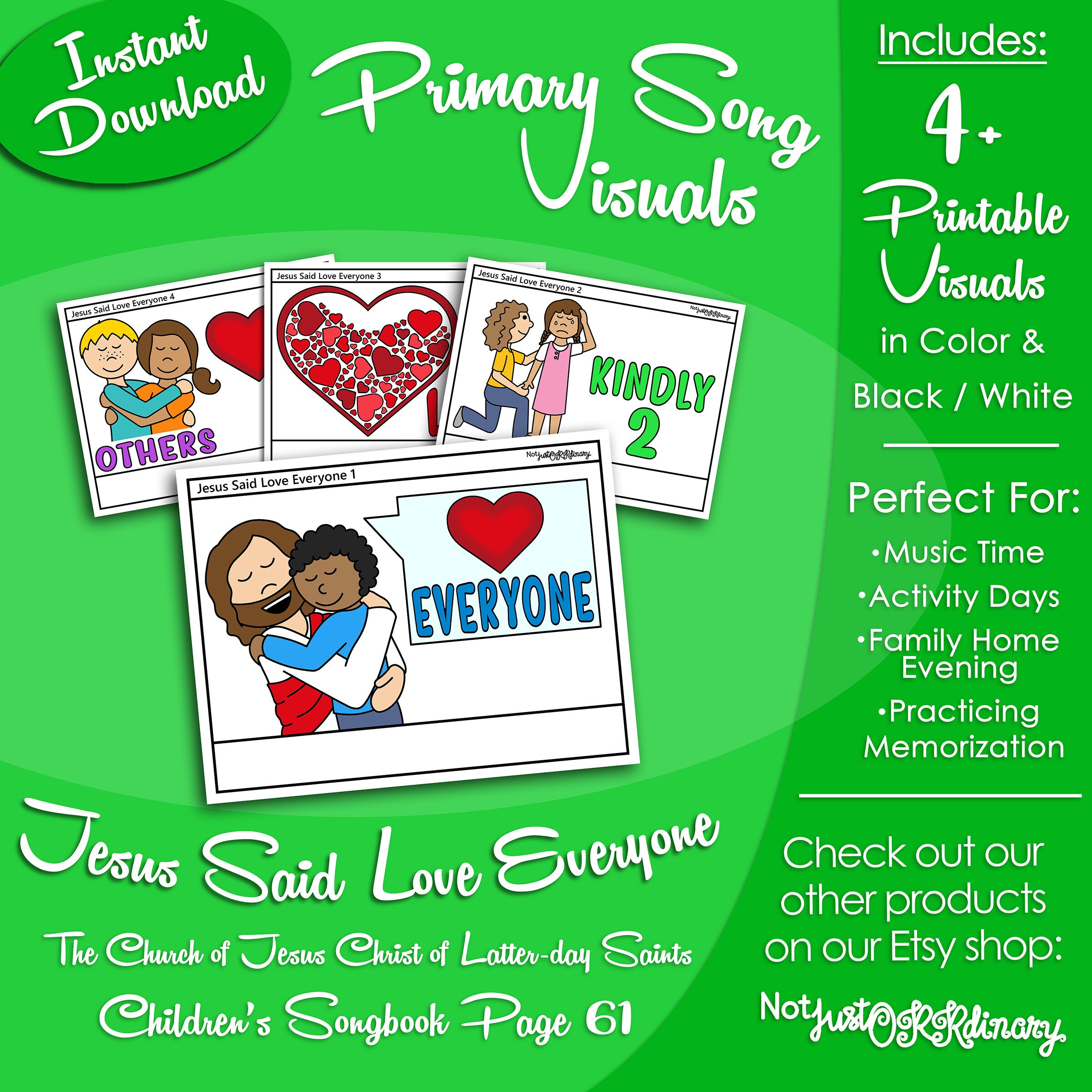 Jesus Said Love Everyone Song Visuals, Latter-day Saint LDS Primary ...