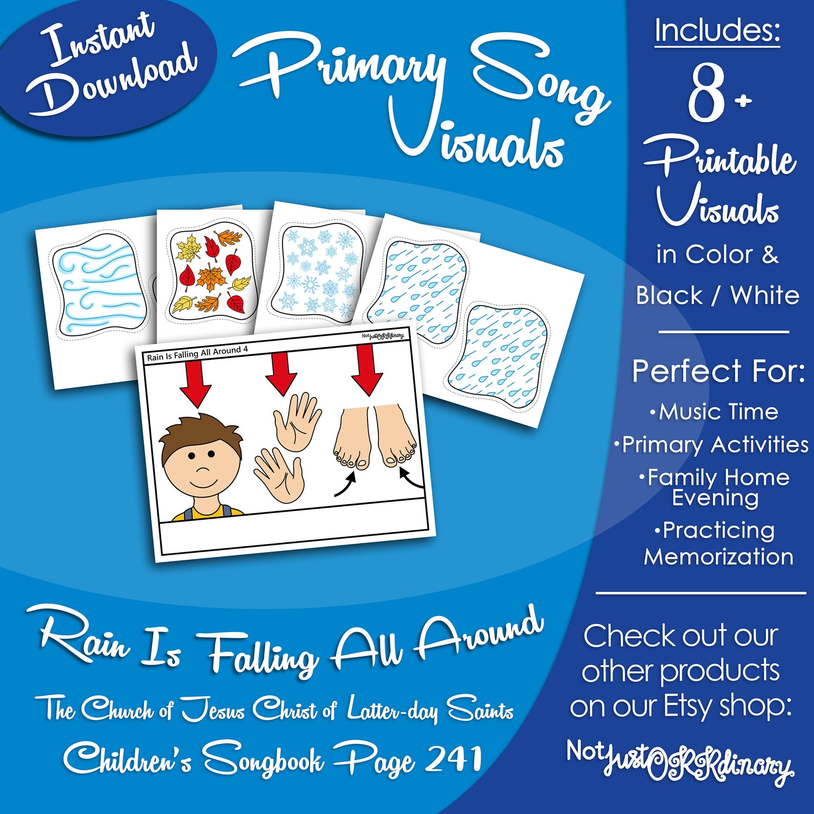 Rain is Falling All Around Song, Latter-day Saint LDS Primary Singing ...