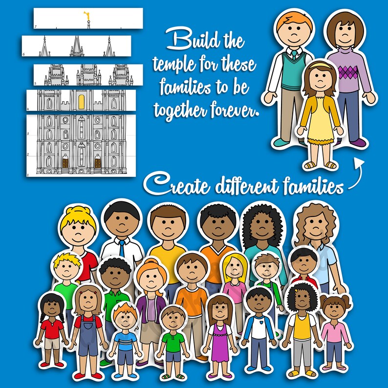 Temple and Family, Latter-day Saint LDS Primary Singing Time Activity ...