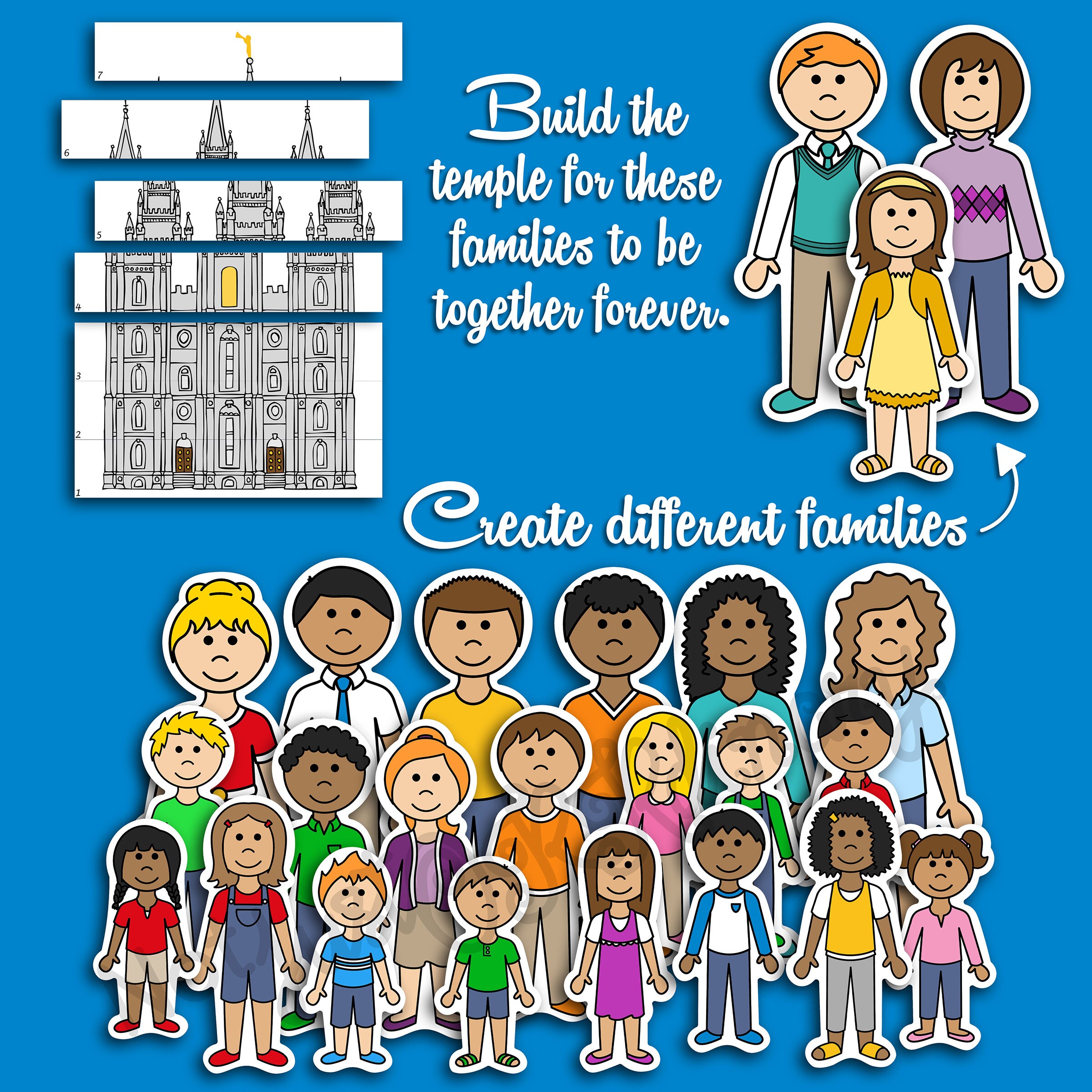 Temple and Family, Latter-day Saint LDS Primary Singing Time Activity ...