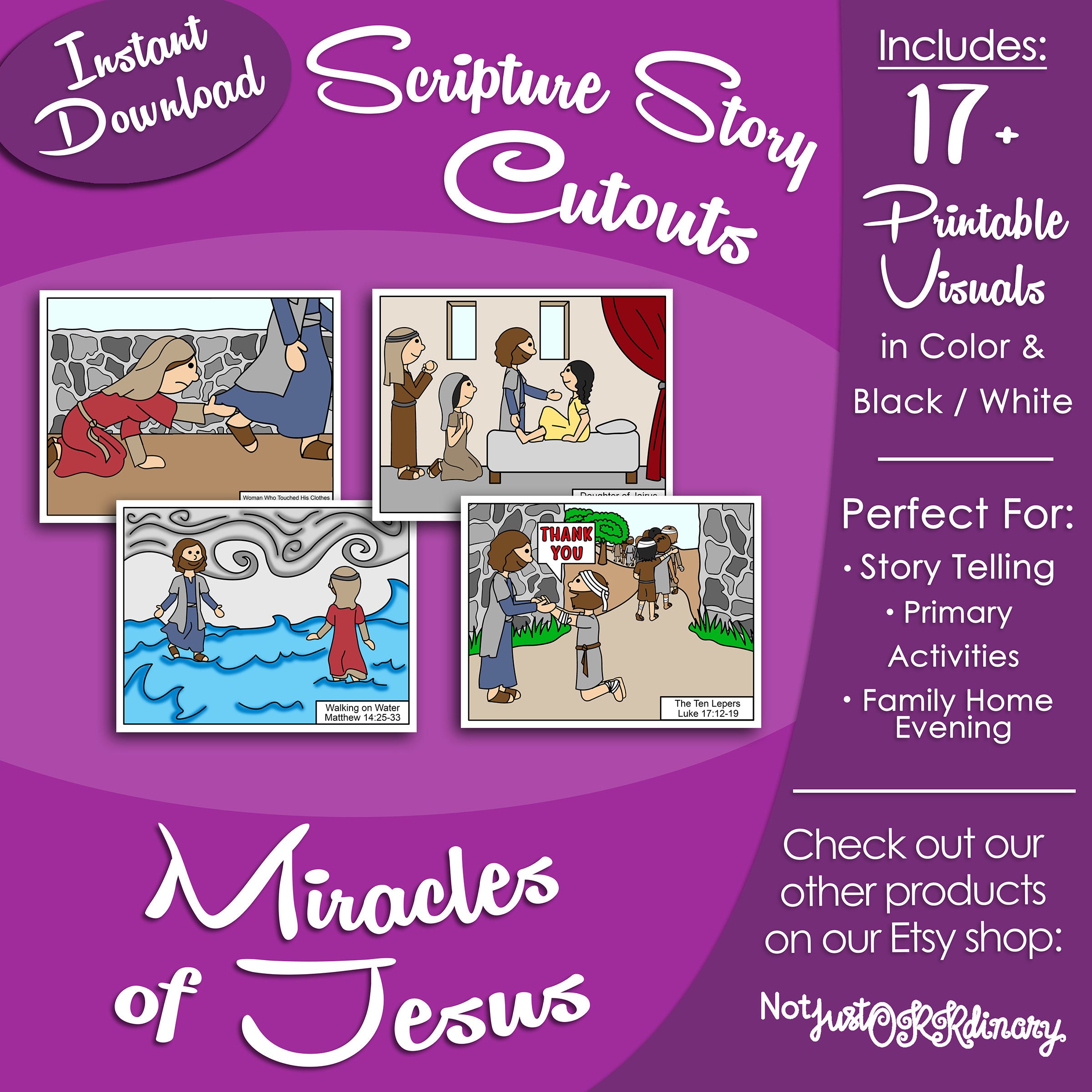 Miracles of Jesus Visuals, Latter-day Saint LDS Primary Story Time ...