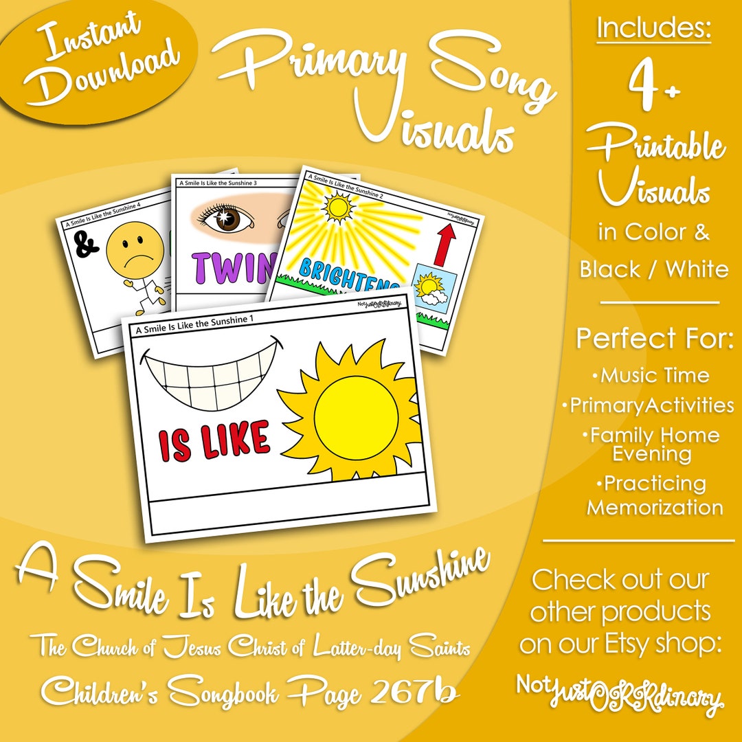 A Smile is Like the Sunshine Song Visuals, Latter-day Saint LDS Primary ...