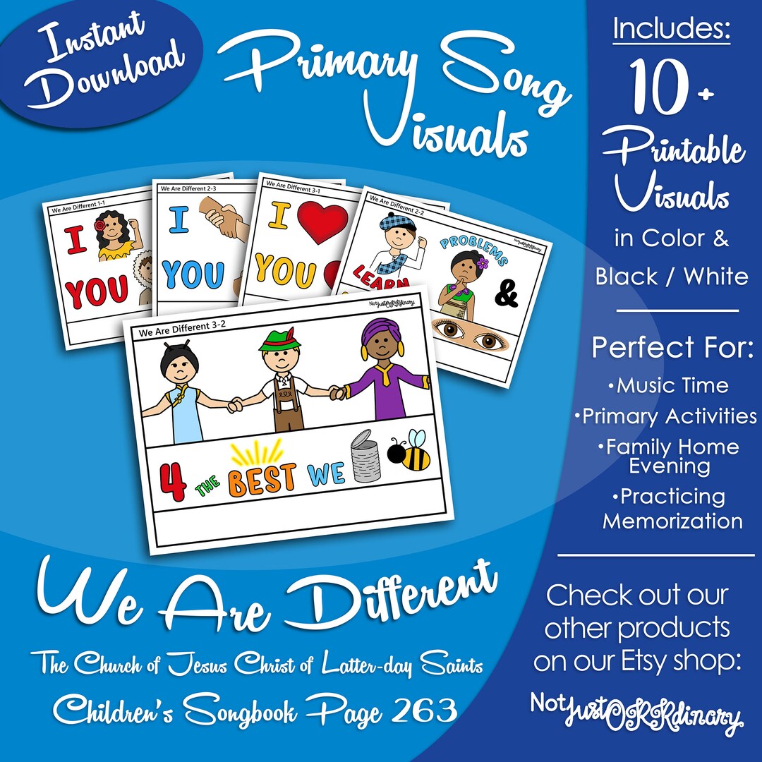 We Are Different Song Visuals, Latter-day Saint LDS Primary Singing ...