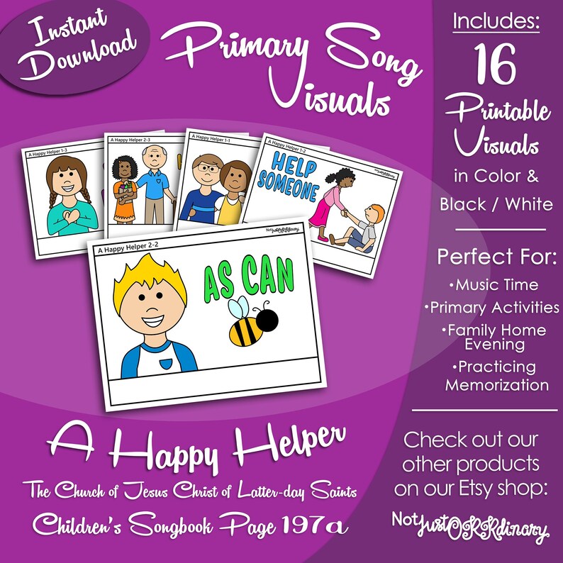 A Happy Helper Song Latter-day Saint LDS Primary Singing - Etsy