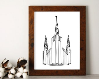 Lds Art Portland Temple - Etsy