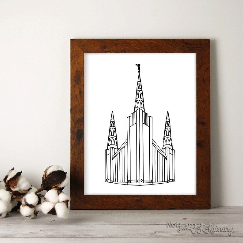 Portland Oregon Temple - LDS Latter-day Saint, Wall Art Print Artwork ...