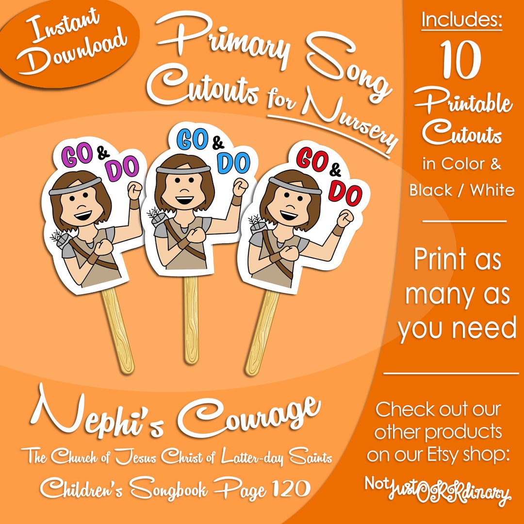 Nephi's Courage Song Cutouts for NURSERY, Latter-day Saint LDS Singing ...