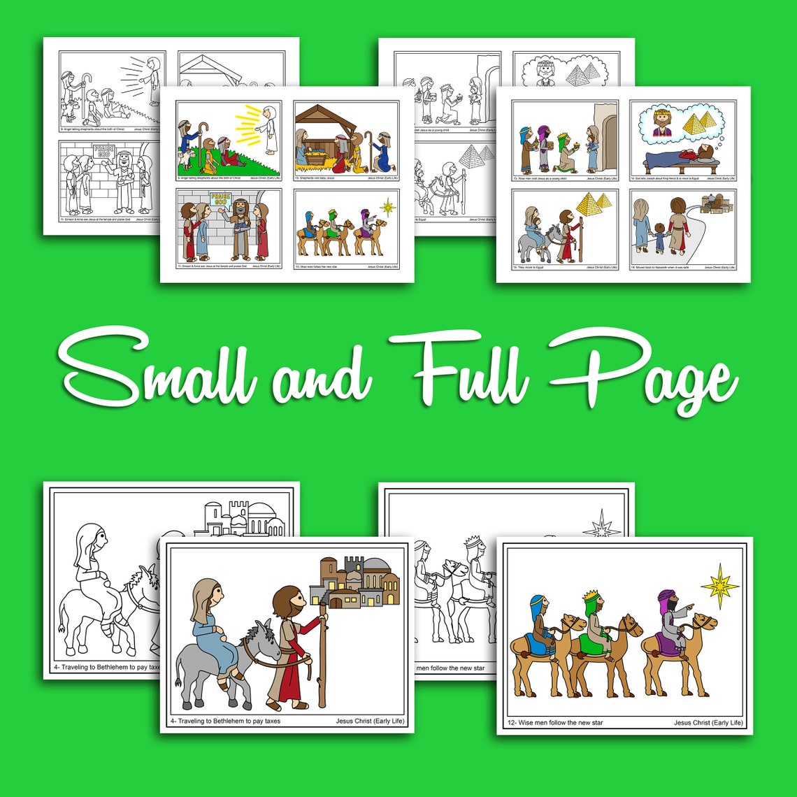 Jesus Christ early Life Story Cards, Latter-day Saint LDS Primary Story ...