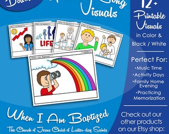 When I Am Baptized Primary Singing Time Visuals Packet - Etsy