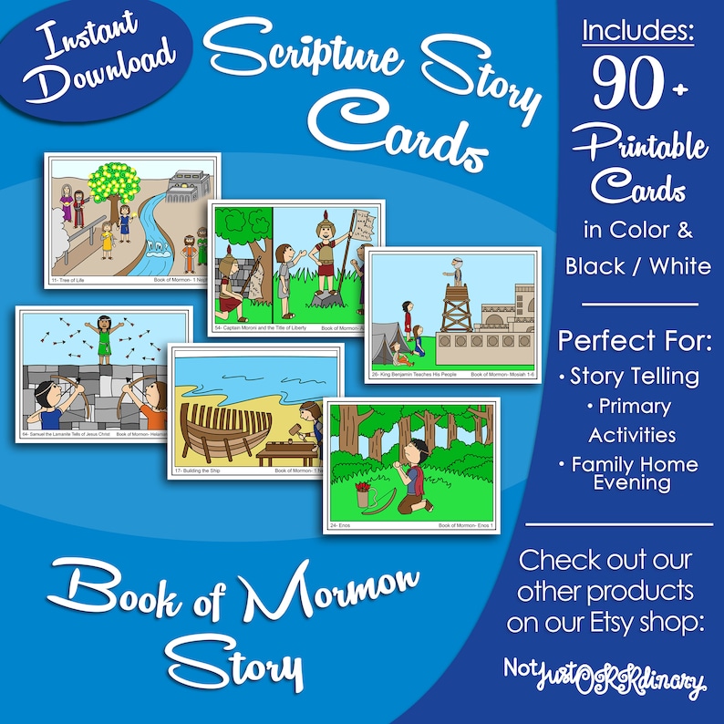 Book of Mormon Scripture Story Cards, Stories, Scripture Pictures ...