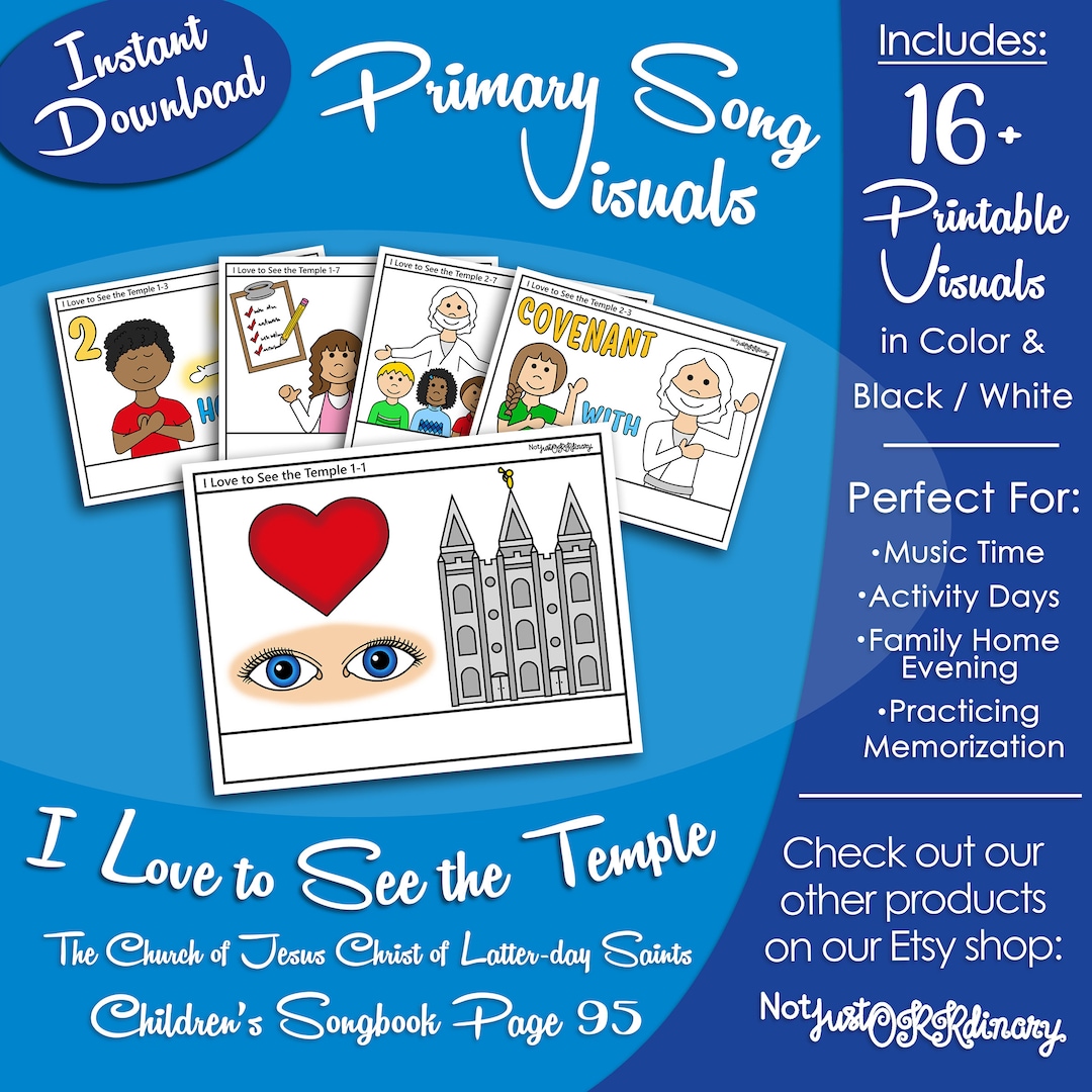 I Love to See the Temple Song Visuals, Latter-day Saint LDS Primary ...