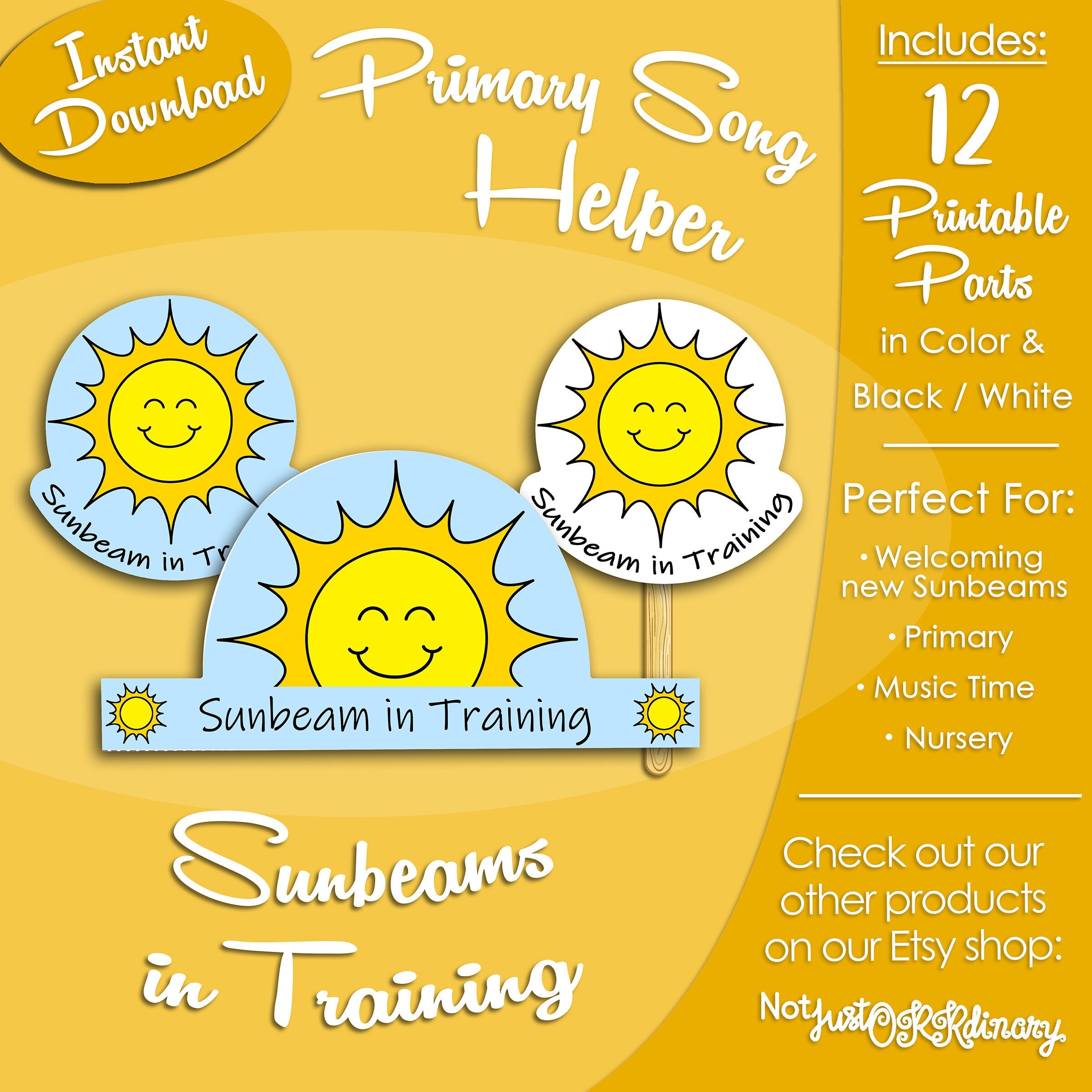 Sunbeam in Training, Crown, Sticker, Cutout, Latter-day Saint LDS ...