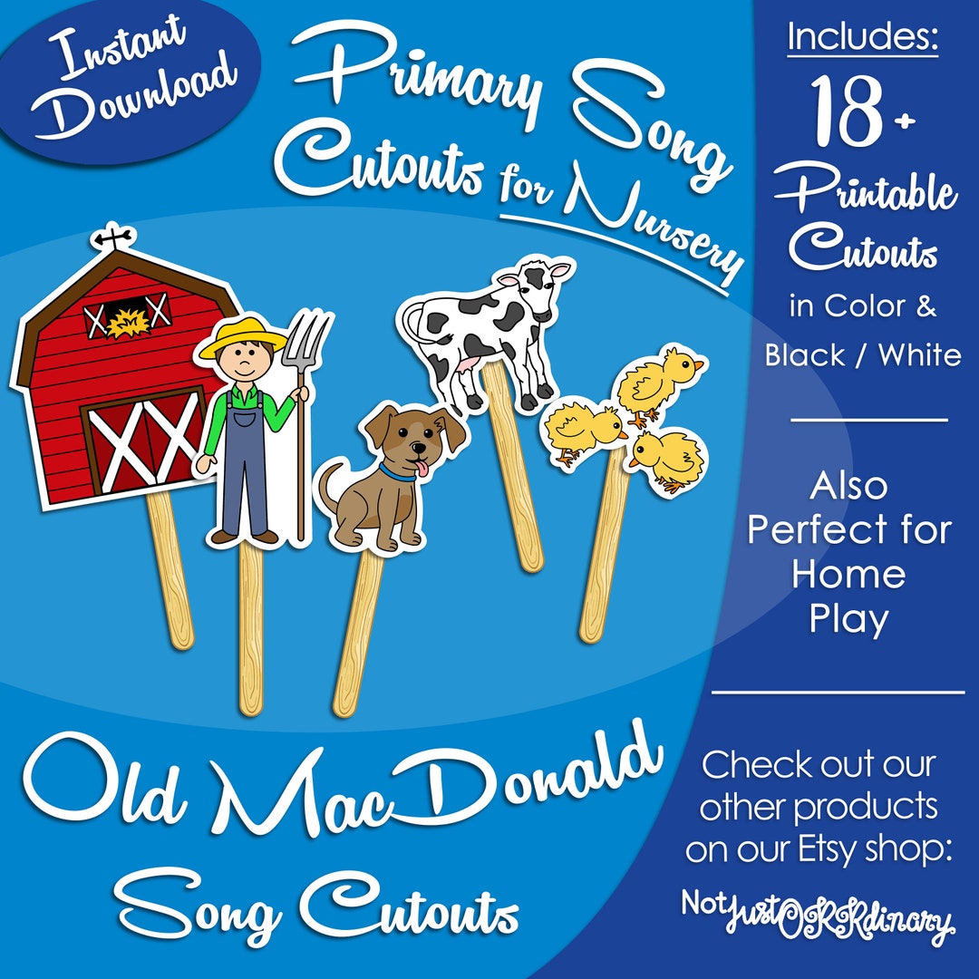 Old Macdonald Cutouts, LDS Nursery Singing Time- for 'old Mcdonald ...
