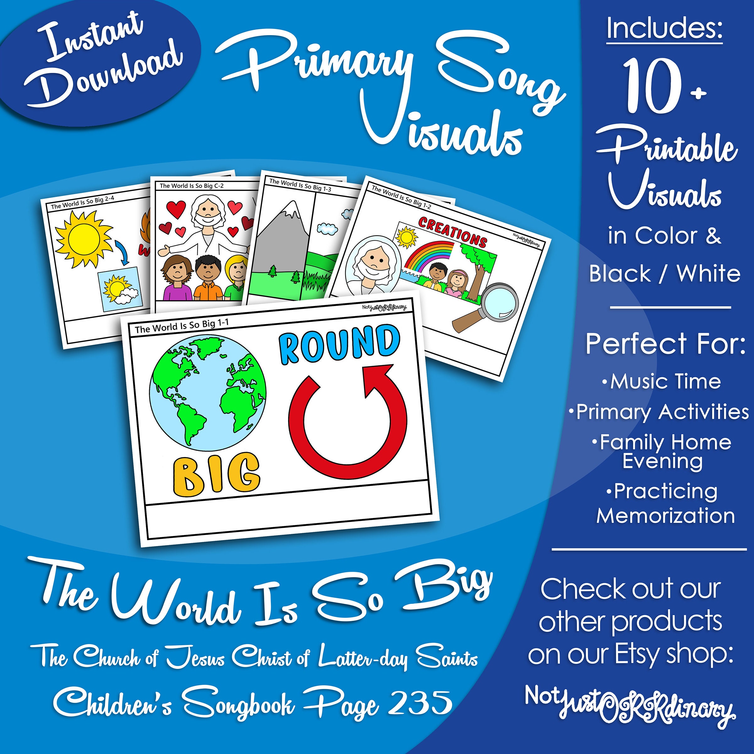 The World is so Big Song Visuals, Latter-day Saint LDS Primary Singing ...