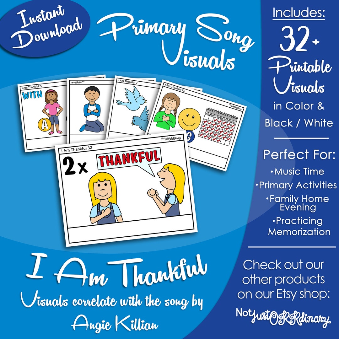 I Am Thankful Song Visuals, Angie Killian, Latter-day Saint LDS Primary ...