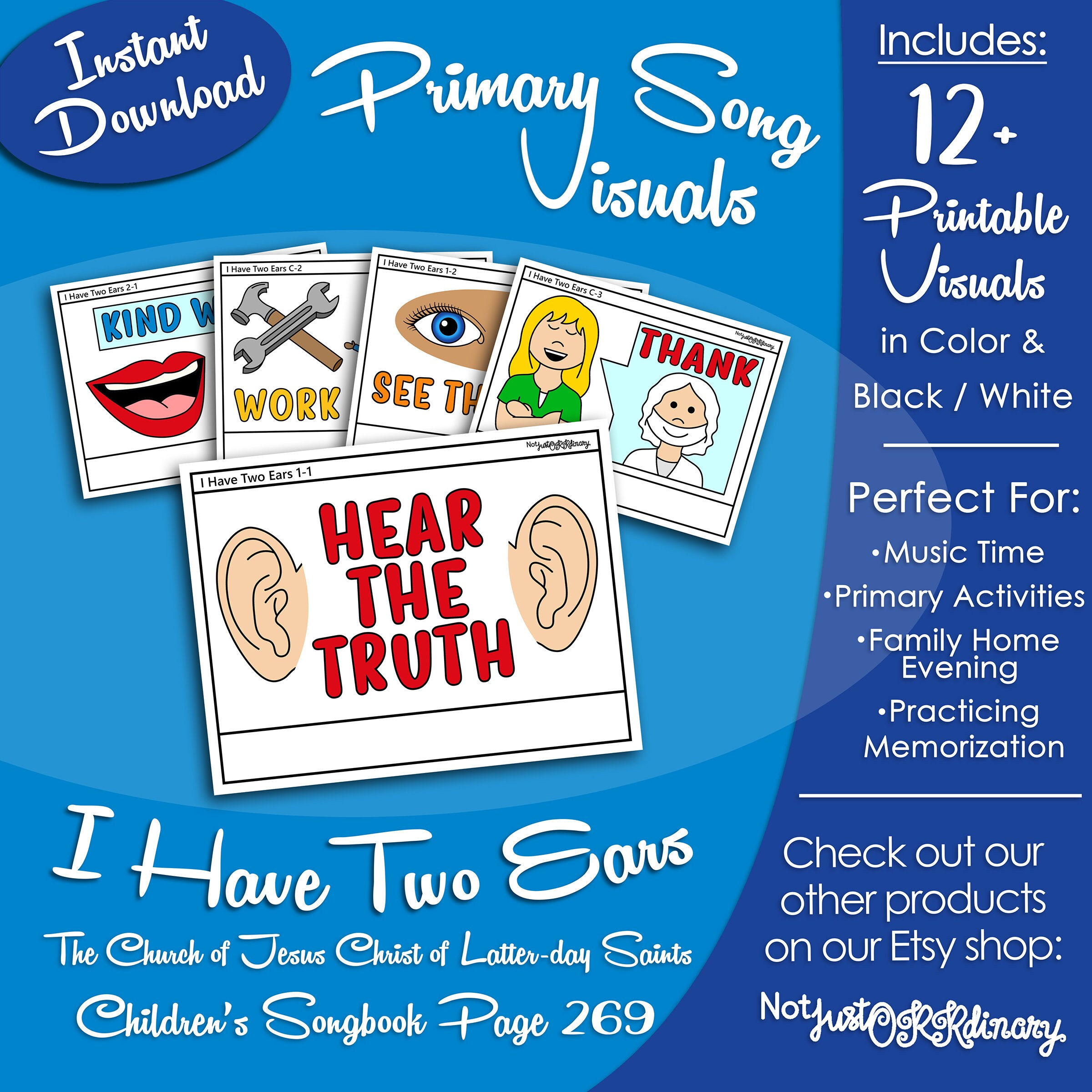 I Have Two Ears Song Visuals, Latter-day Saint LDS Primary Singing Time ...