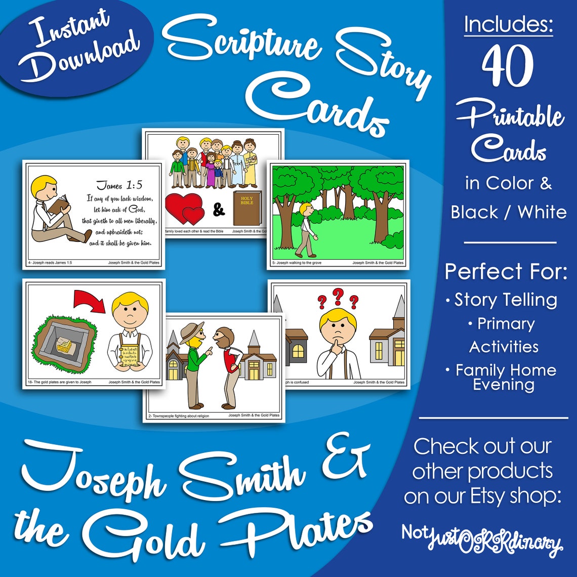 Joseph Smith and the Gold Plates Story Cards Latter-day Saint - Etsy