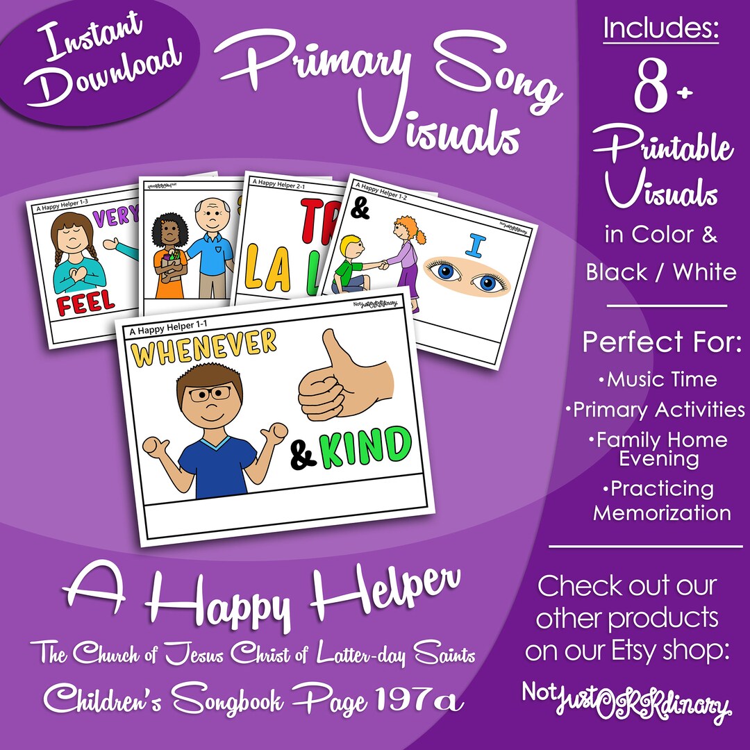 A Happy Helper Song Visuals, Latter-day Saint LDS Primary Singing Time ...