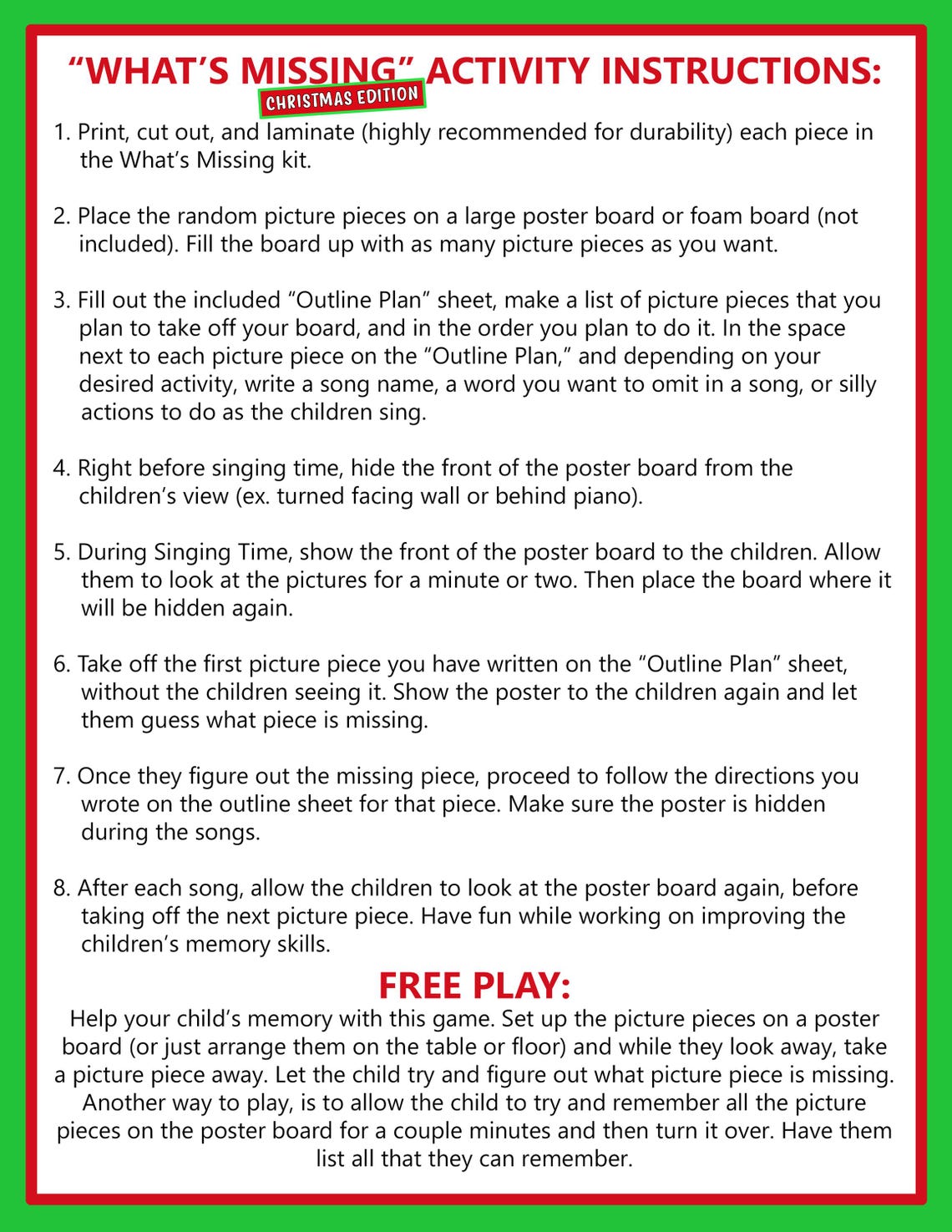 What's Missing? Christmas Edition, Latter-day Saint LDS Primary Singing ...