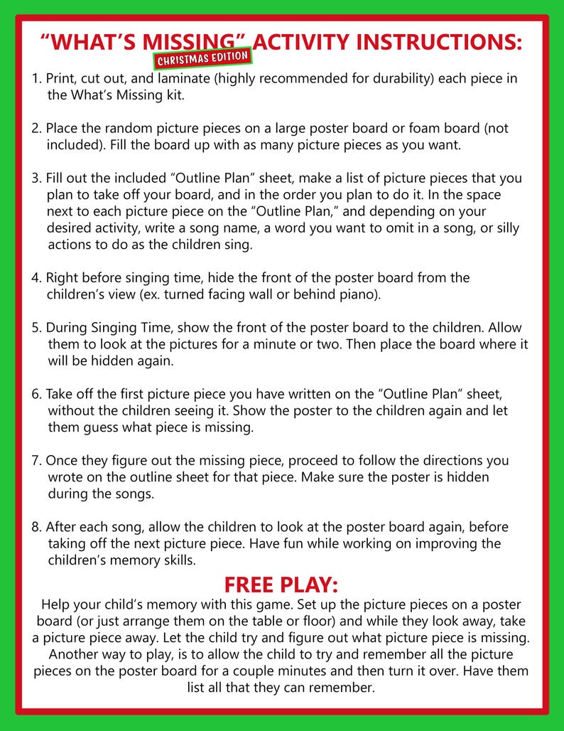 What's Missing? Christmas Edition, Latter-day Saint LDS Primary Singing ...