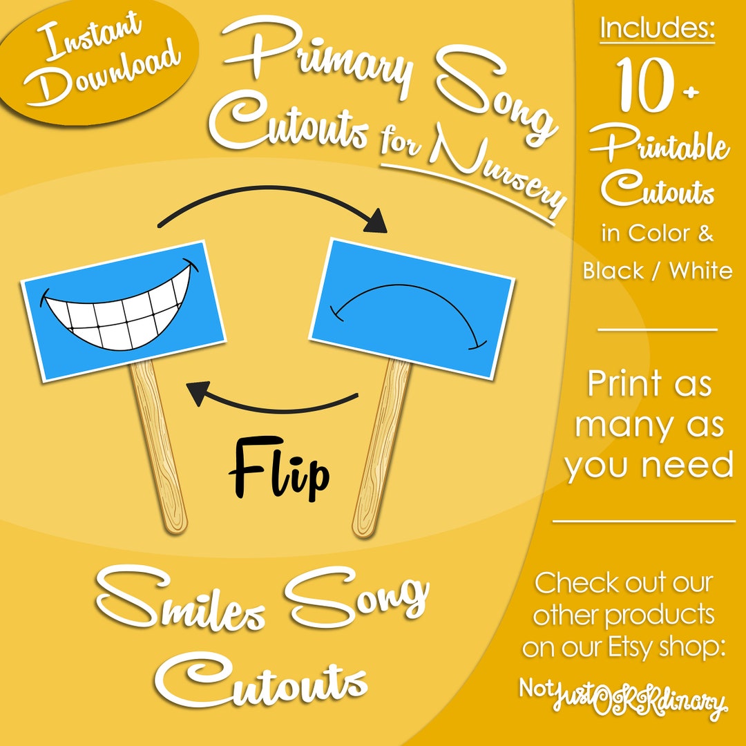 Smiles Cutouts, LDS Nursery Singing Time- for 'smiles' Song (printable ...